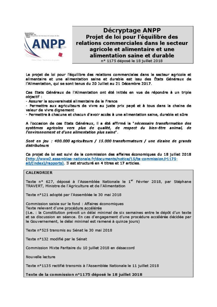 Décryptage ANPP – PdL Alimentation 2 – ANPP